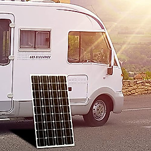 DSJ Monocrystalline Solar Panel 100W 18V Glass Solar Panels High Efficiency Module Pv Power for Rv, Camper, Vehicle Caravan