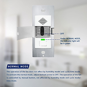 Tech Drive Super Quiet 110 CFM, 1.2 Sone Bathroom Ventilation and Exhaust Fan with In-Wall Humidity Sensor and Countdown Timer Switch, White