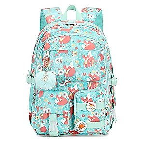 KIDNUO Girls Backpack,15.6 Inch Laptop School Bag Large Primary Elementary Middle College Bookbags Kids Backpacks for Teens Girls Women Students Anti Theft Travel Daypack (Green)