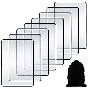 Enhon 3X Page Magnifier 7 x 4.7 Inch Magnifying Sheet Fresnel Lens Page Magnifying Glass for Elderly and People with Low Vision Reading Small Patterns, Maps and Books (8 Pieces)