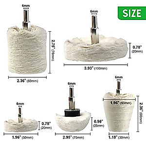 10PCS Buffing Wheel for Drill, Flannelette Polishing Wheels Mixed Polish Head Kit with 1/4'' Shaft for Car Wheel Aluminum Stainless Steel Chrome Manifold Washing & Polishing