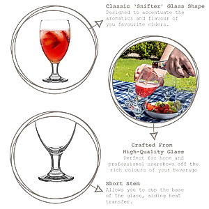 Rink Drink 4x Pint 590ml (20oz) Classic Tulip Beer Glasses Set - 'Empire' Range - Stemmed Snifter Drinking Lager Glass