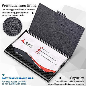 DMFLY Slim Minimalist Business Card Holder for Men & Women, Premium Metal Business Card Case, Pocket Name Card Holder, Buckle Style Shut, Classy Black