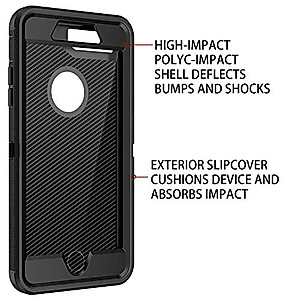 RegSun for iPhone 8 Case,iPhone 7 Case,Built-in Screen Protector, Shockproof 3-Layer Full Body Protection Rugged Heavy Duty High Impact Hard Cover Case for iPhone 8/7 4.7 inch,Black
