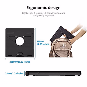 Olmaster Laptop Stand, Muti-Angle Adjustable Portable Foldable Stand with Heat-Vent, Ergonomic Laptop Stand Riser for Desk Compatible with MacBook, Air, Pro, Surface Laptop (9-15.6 inches) (Black)