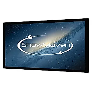 ShowMaven 100in /120in Fixed Frame Projector Screen, Diagonal 16:9, Active 3D 4K Ultra HD Projector Screen for Home Theater or Office (120inch)
