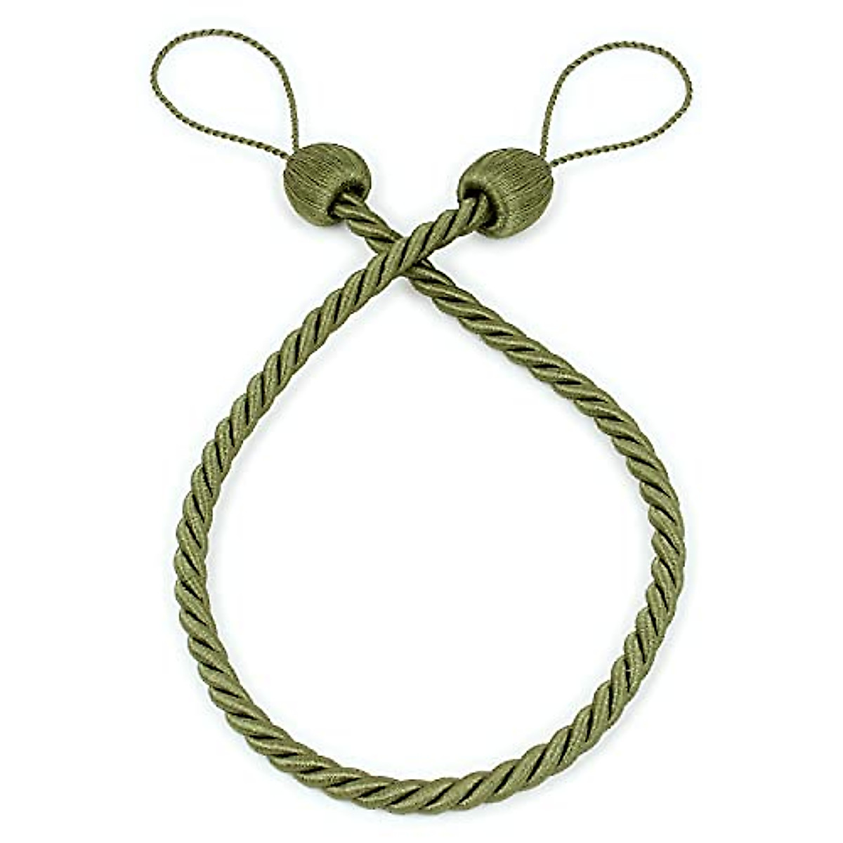 MALANOV Curtain Ropes Tiebacks Tie-Backs, Curtain Handmade Holdbacks, Polyester Curtain Tieback (Green-2Pc)