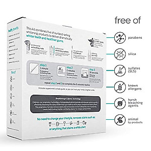 Supersmile Teeth Whitening Set - 6 Minutes to a Whiter Smile - Toothpaste, Accelerator, Toothbrush, Activating Rods, and Pre-Rinse - Up to 6 Shades Whiter Teeth - No Sensitivity (Original Mint)