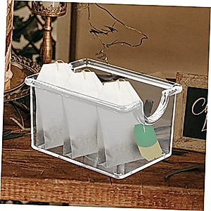 Hoement Tea Bag Storage Box Clear Organizer Bags Teabag Organizer Box Clear Organizer Box Condiment Packet Organizer Countertop Coffee Pod Box Sauce Packet Holder Tea Bag Organizer Office