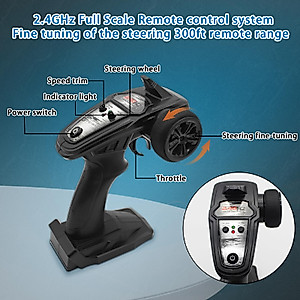 Losbenco High Speed RC Cars 40KPH for Adults, 1:16 Scale Remote Control Car, 4WD All Terrain Off-Road Monster RC Truck with Bright Headlight 2 Rechargeable Batteries for Kids and Adults