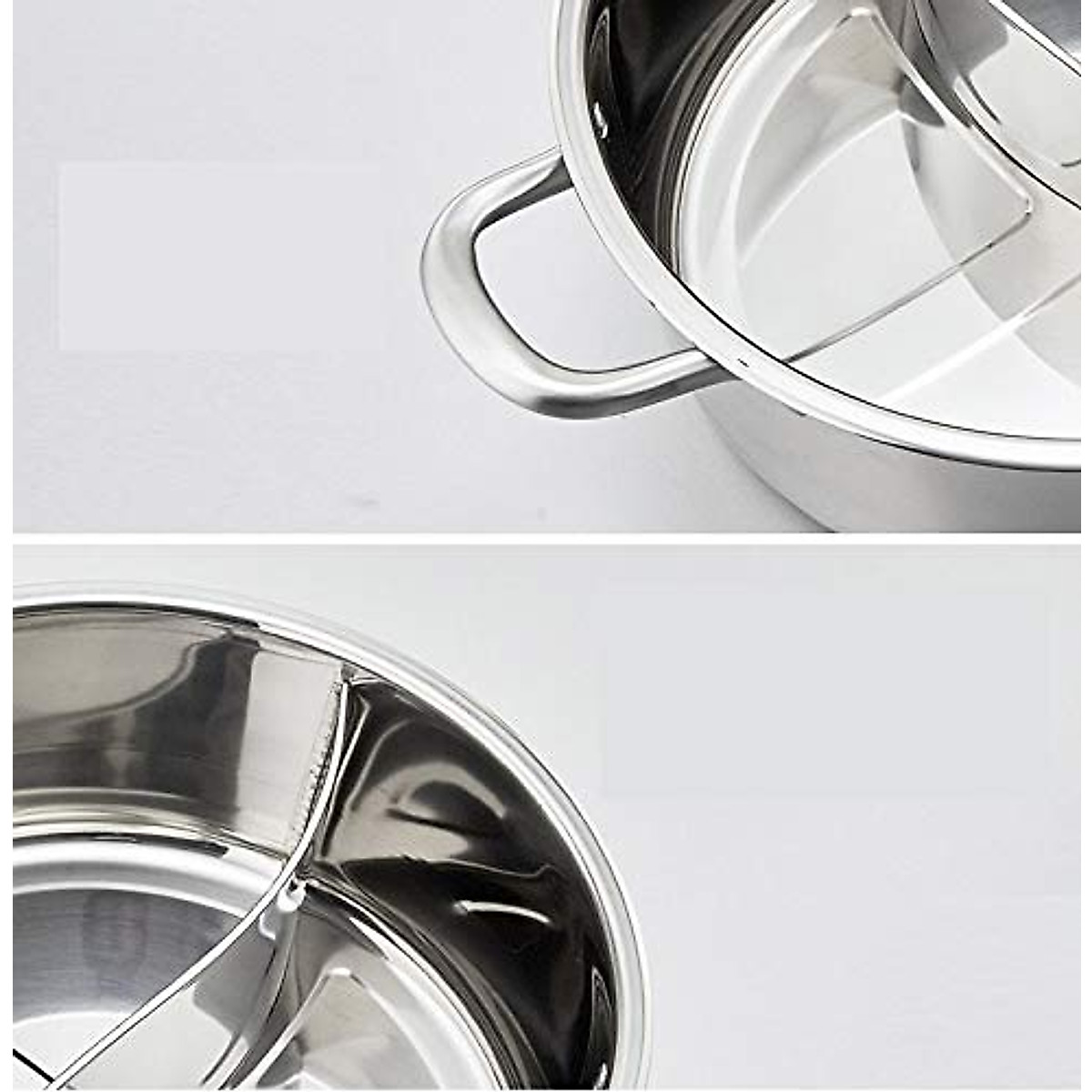 Laotesi 30cm Hot Pot with Divider, Shabu Shabu Hot Pots, LTS-12516, Food Grade Stainless Steel, Chinese Dual Sided Pot Set for Induction Cooktop, Gas Stove & Electric Stove