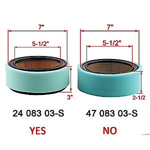 ATVATP 24 083 03-S1 Air Filter for Kohler CH18 CH20 CH22 CH23 CH25 CH620 CH640 CH641 CH670 CH680 CH730 CH740 CH745 CH750 Engine & 24 083 02-S Pre Cleaner 52 050 02-S Oil Filter 24 393 16S Fuel Pump