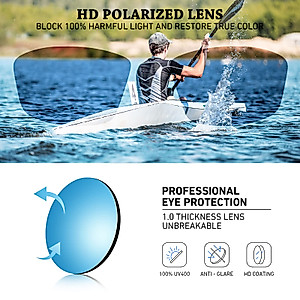 WEAROYO Polarized Sports Sunglasses for Men Women,Fishing Driving Rectangular Goggles UV400 Protection