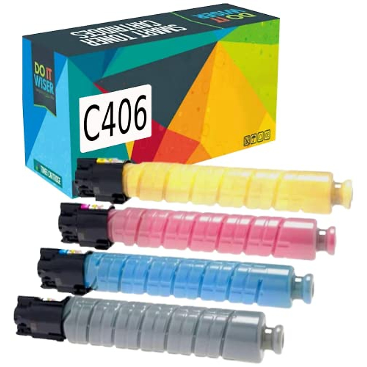 Do it Wiser Compatible Printer Toner Cartridge Replacement for Ricoh MP C307 MP C306 MP C406 MP C407 - 842091 842092 842093 842094 (Black, Cyan, Magenta, Yellow, 4Pack) High Yield