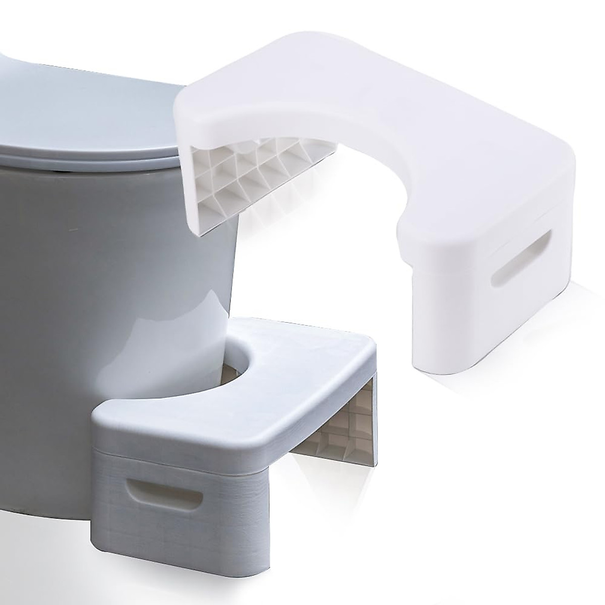 Toilet Stool, Detachable Toilet Stool Portable Step for Home Bathroom, Squatting Toilet Stool, Portable Step for Home Bathroom, Convenient and Compact, Sturdy (7in-White)