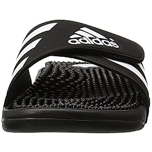 adidas Men's Adissage Slides Sandal, Black/White/Black, 12