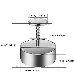Legend Burger Press, Hamburger Patty Maker, Easy to Clean, 304 Stainless Steel, Commercial Grade, Burger Press Patty Maker, Hamburger Maker Mold, 4.33 inch