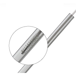 G Reusable Glass Straws Clear - 8.5 inches x 8 mm Straight Drinking Straws Healthy Eco-Friendly BPA Free 4 Pack with 2 Cleaning Stainless Steel Brushes