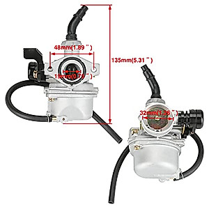 YOXUFA PZ19 Carburetor 19mm Carb Air Filter Kit for 50cc 70cc 90cc 110cc 125cc 4 Stroke TaoTao Baja Coolster Apollo SSR Xmotos X-Pro Thumpstar Chinese Pit Dirt Bike ATV 4 Wheeler Quad Go Kart Parts