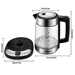 Korex Smart Electric Water Kettle Glass Heater Boiler Suitable for WIFI APP Alexa Google Home Assistant 1.7 L Great for Coffee Tea Milk With Overheat Protection Temperature Control