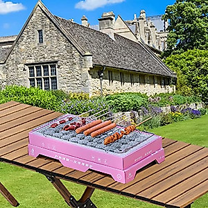 Gralara Barbecue Oven stoves Disposable Deck Gardens Picnic Grill Mesh Trekking Patio Firepit Dining Bars Garden#Portable BBQ charcoals Oven Grill , Large