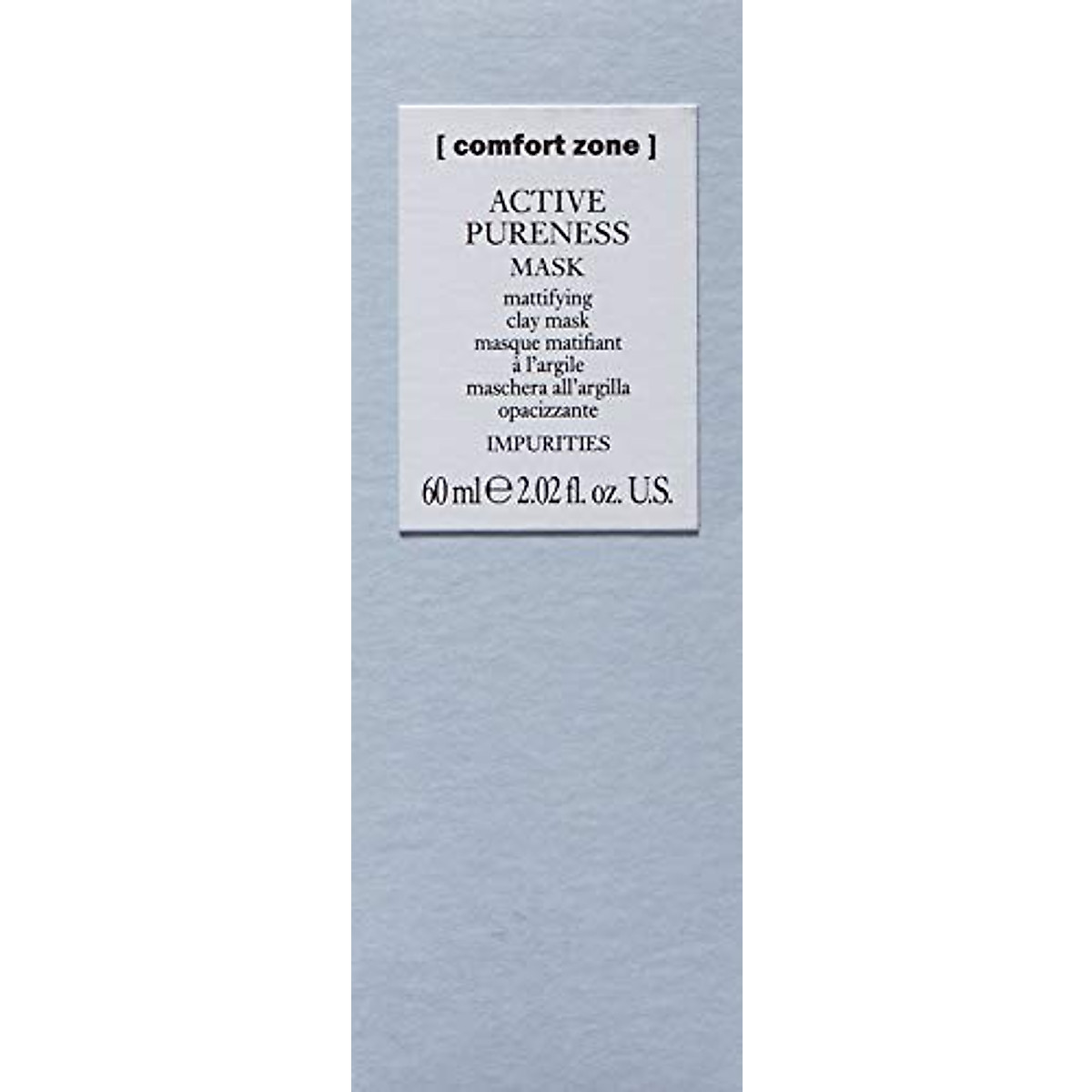 [ Comfort Zone ] Active Pureness Mask, Mattifying Clay Face Mask, Absorb And Minimize The Appearance Of Pores, 2.02 Fl. Oz.