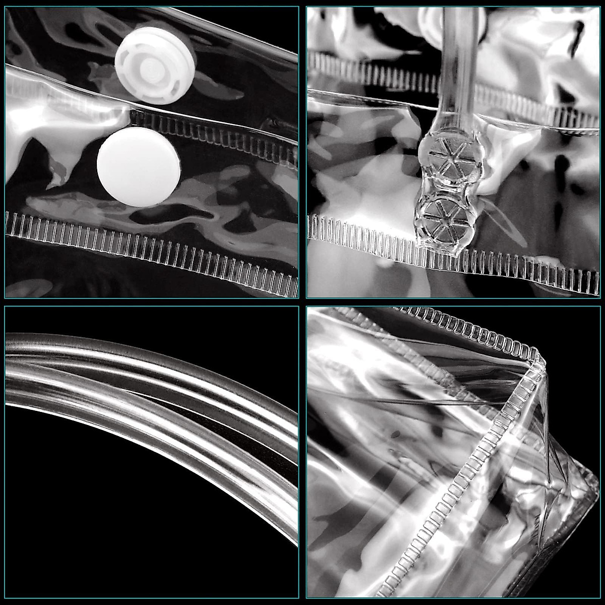 BadenBach 16 PCS Clear Plastic Gift Bags with Handle,Reusable Transparent PVC Plastic Gift Wrap Tote Bag for Shopping Retail Merchandise Boutique Wedding Birthday Baby Shower Party Favor (7.87" x 7.87" x 3.15")