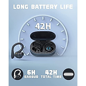 Wireless Earbuds Bluetooth Headphones Sport, Over Ear Wireless Ear buds with Earhooks Bass Sound Built-in Mic Waterproof in Ear Bluetooth Earphones, 2022 ear buds wireless bluetooth eabuds Workout