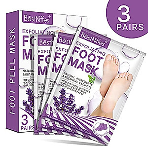 WEIDA SIGN Foot Peel Mask 3 Pack,For Cracked Heels, Dead Skin & Calluses - Exfoliator Remove Repair Rough Heels,Make Your Feet Baby Soft & Get a Smooth Skin (Lavender)