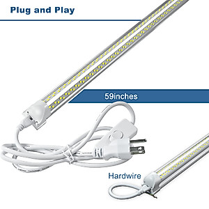 Giwsge 8ft LED Shop Light Fixture - 100W 15000LM 5000K 12 Pack, 8 Foot LED Lights, V Shape LED Strip Lights, 96" T8 LED Tube Light for Garage, Linkable with Plug