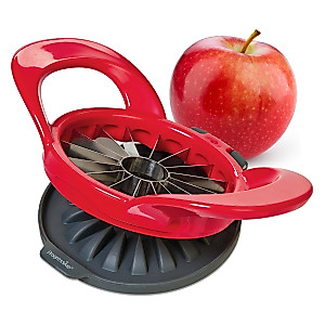PrepWorks by Progressive Dishwasher Safe 16-Slice Thin Apple Slicer and Corer with Attached Safety Cover