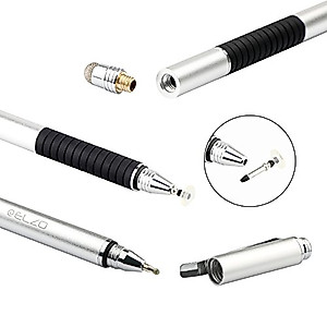 ELZO 3 in 1 Stylus, Disc Stylus Touch Screen Pens and Gel Pen Combo, 2 Pcs with 6 Replacement Tips for All Touch Screens Tablets and Cell Phones, iPhone/iPad/Samsung/Lenovo and More
