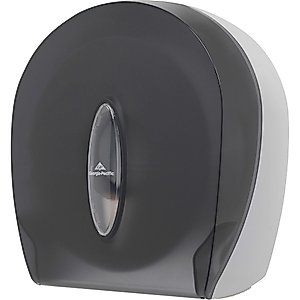 Two-Roll Jumbo Jr. Toilet Paper Dispenser by GP PRO (Georgia-Pacific), Translucent Smoke, 59209, 20.020" W x 5.670" D x 12.260" H