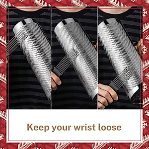 Eastar Stainless Steel Guiro Instruments Latin Percussion Instrument Shaker Musical Instruments 4" x 12" Metal Guiro with Scraper