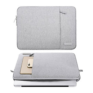MOSISO Laptop Case 17.3 inch, 17-17.3 inch Laptop Sleeve Compatible with Dell, HP, Lenovo, Asus, Acer, Alienware, Polyester Vertical Computer Sleeve Bag with Pocket, Gray