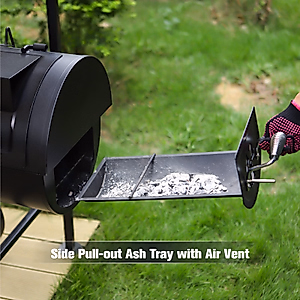 MFSTUDIO Heavy Duty Charcoal Wood Offset Outdoor Smoker Grill, Extra Large Charcoal Grill with Smoker Combo for BBQ Grilling, 941 SQ.IN.