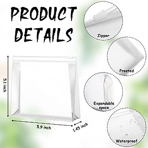 Xuniea 50 Pieces Mini Clear Makeup Bag Organizer Pouches Small PVC Waterproof Makeup Bag Plastic Cosmetic Organizer Bag with Zipper for Women Men Travel Vacation(5.9'',Transparent)