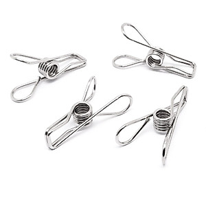 YuGtcen 52pcs Clothes Pins Heavy Duty Outdoor, 2" Lengh Stainless Steel Clothes Pins for Hanging Clothes Wire Metal Clothes Pegs Hanger Clips Clothespin Laundry Clips for Home Travel (Small)