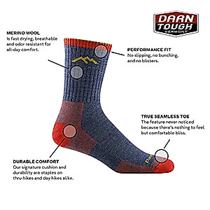 Darn Tough Men's Hiker Midweight Micro Crew Sock (Style 1466) - Charcoal, Medium
