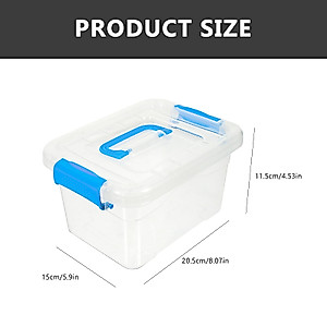Garneck 4pcs Box Portable Storage Box Plastic Organizer Bins Clear Plastic Container Storage Bins Plastic Clear Container with Lid Stackable Storage Bins Storage Supply Abs Kaha Cosmetic