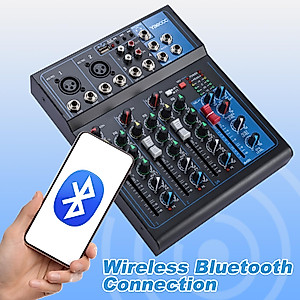 Professional 4/7 Channel Live Studio Audio Sound USB Compact DJ Mixer Mixing Console (4 Channel)