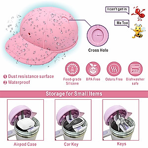 Anti-dust Silicone Cap for Stanley Cup 40oz, Fits Stanley Cup Accessories with Straw Cover and Two Charms, Pink