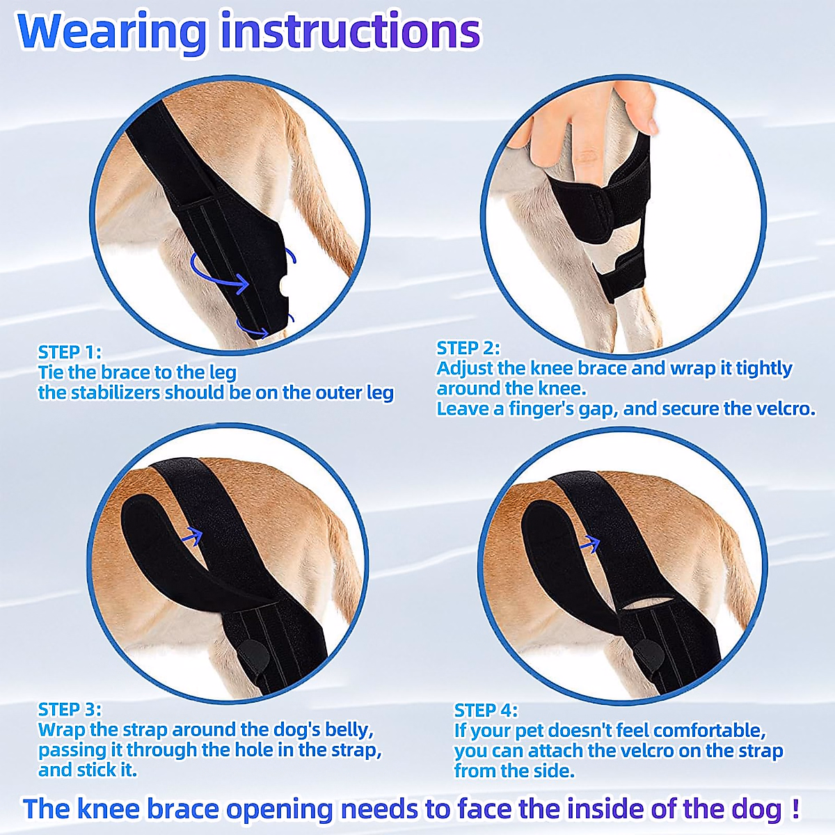 Dlevakve S Dog Knee Brace for Torn Acl Hind Leg for Support with Cruciate Ligament Injury, Better Recovery with Dog Leg Braces for Back Leg,Adjustable Dog Acl Brace Hind Leg Braces for Back Leg