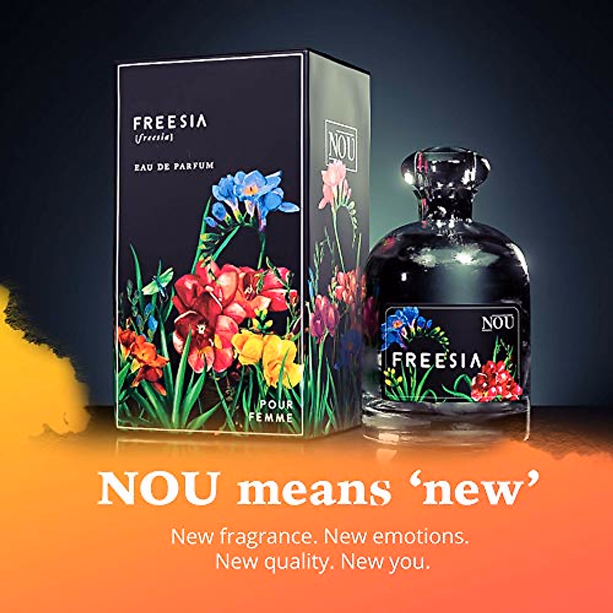 NOU Freesia Perfume – Floral Perfume with Sweet Citrus and Smoky Notes – Natural Perfume for Women with Essential Oils – Fresh Smelling Perfume Freesia Perfume for Women – 1.7 fl oz EDP