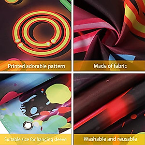 Neon Glow Party Backdrop Fabric Let Glow Background Glow Party Themed Backdrop Halloween Neon Birthday Party Decorations for Neon Themed Party Birthday Party, 5.9 x 3.6 Ft