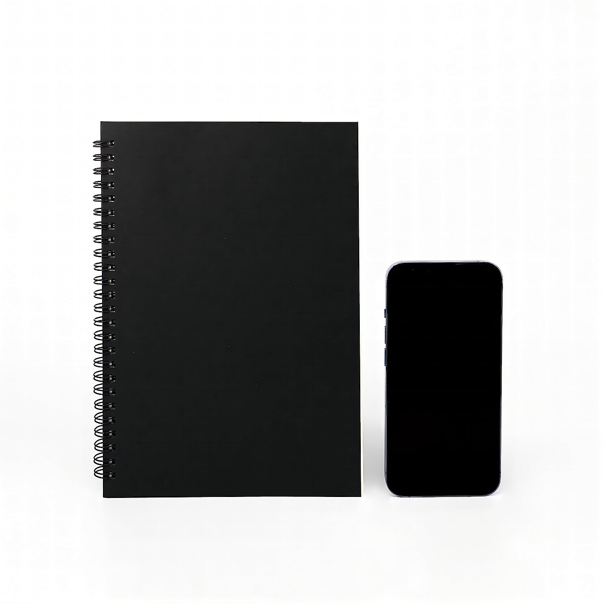 DSTELIN 9 inch x 6 inch, 100GSM, Blank Spiral Notebook, 3-Pack, Soft Cover, Sketch book, 160 Pages / 80 Sheets, (Black)
