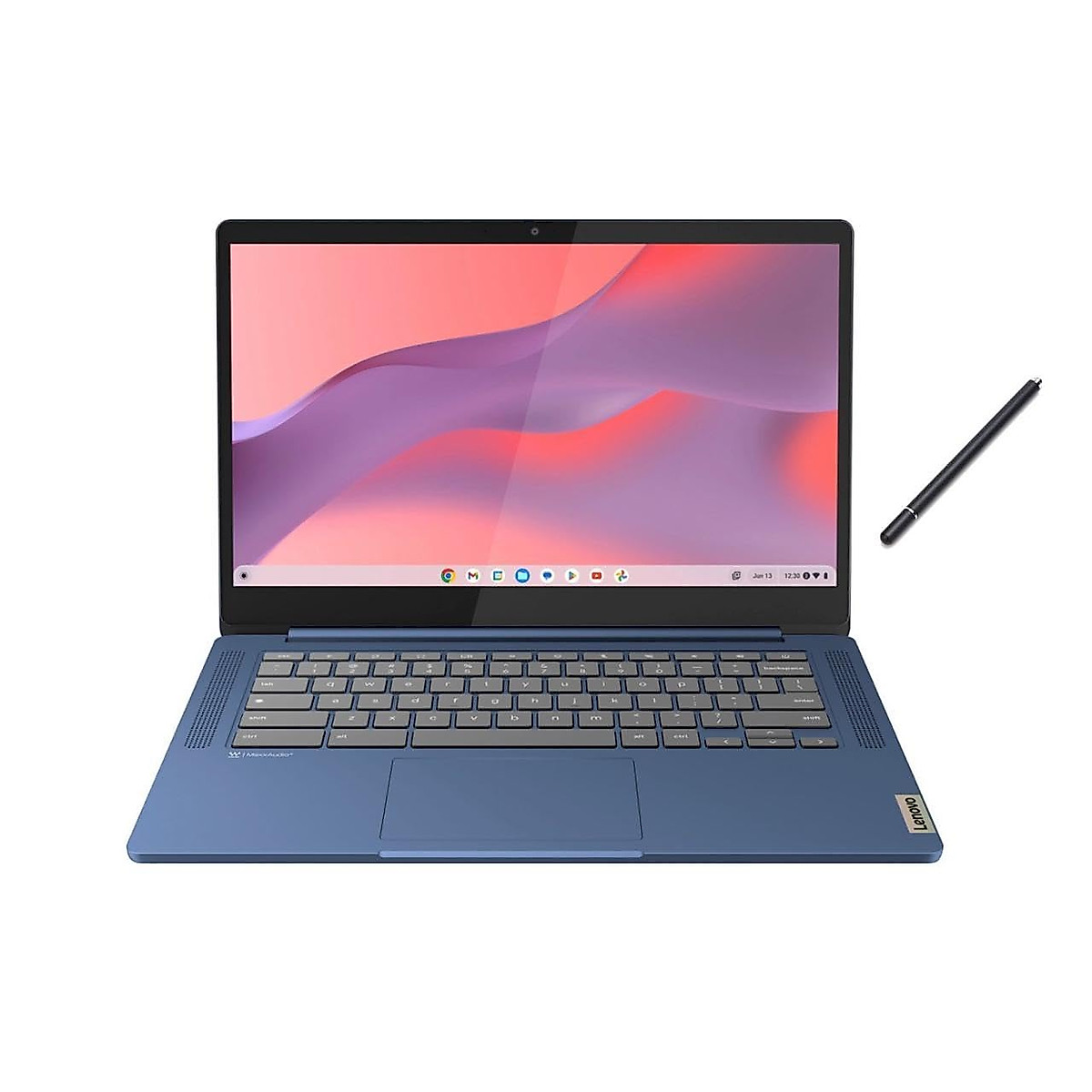 Lenovo Chromebook Slim 14" FHD Touchscreen Laptop | MediaTek Kompanio 520 | 4GB DDR4 | 64GB eMMC | Arm Mali-G52 MC1 | Chrome OS | Blue| Bundle with Stylus Pen