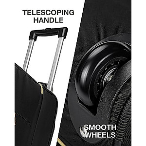 Rolling Duffle Bag with Wheels 21", BAGSMART Carry-on Luggage Large Travel Bag with Shoes Compartment, Weekender Overnight Bag for Travel, Business Trips(Black)