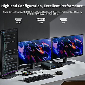 Thdeukoty Mini Desktop PC Computer i9-9900KF Windows 11 Pro, Gaming PC GeForce RTX2060S 8G, 64G DDR4 RAM 1T NVME SSD, 4K@144Hz HDMI/DP/DVI Triple Display, WiFi 6 Bluetooth 5.2 for Gaming/Design