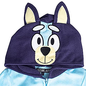 Costume Agent Playful Colorful Dog Halloween Costume Cosplay Zip Up Suit with Hood for Boys and Girls